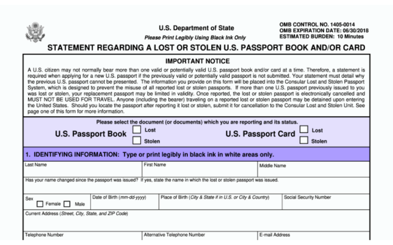 US Passport Forms – Fast Form Filler
